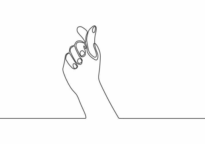 Korean love fingers symbol continuous line Vector Image