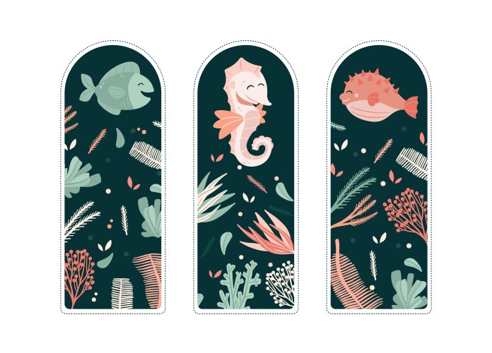 Hand drawn flat design bookmark template Vector Image