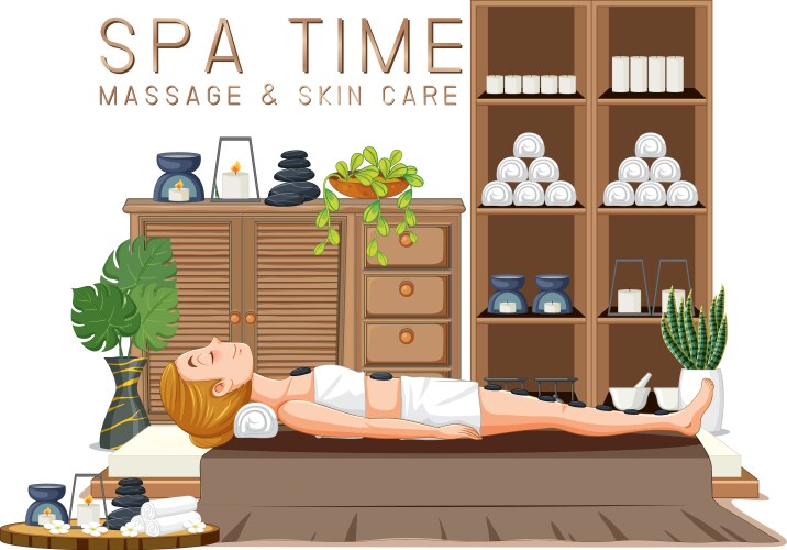 Spa time text design for banner or poster Vector Image
