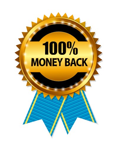 Golden money back guarantee labels Royalty Free Vector Image