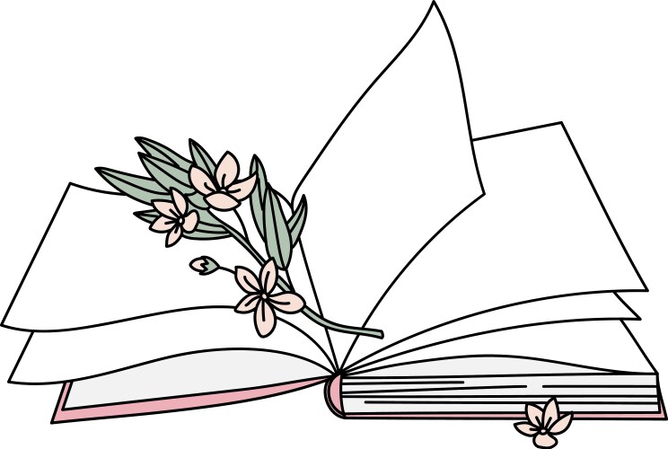 Open Book with Flowers Vector Images (over 1,200)