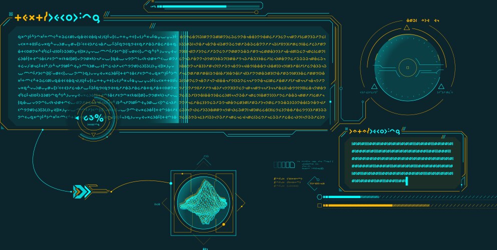Sci-fi hud interface for data research Royalty Free Vector