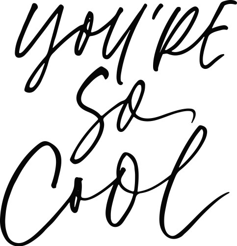 Cursive fun words typography set Royalty Free Vector Image