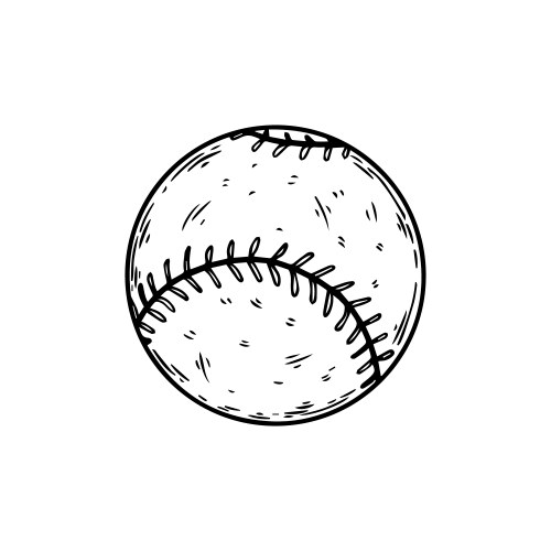 Baseball ball sticker Royalty Free Vector Image