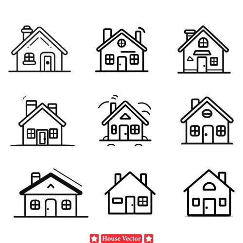 Homefront harmony welcoming house silhouettes Vector Image