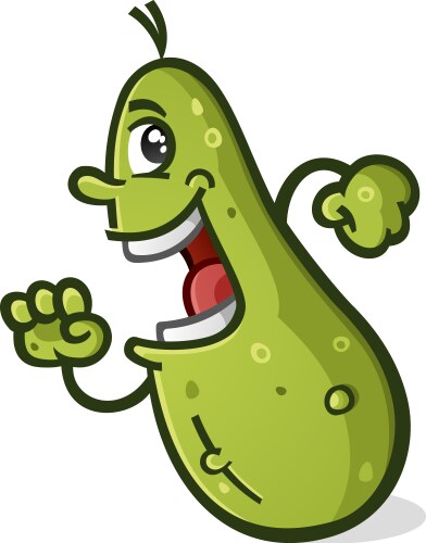 Cartoon happy pickle giving a thumb up Royalty Free Vector