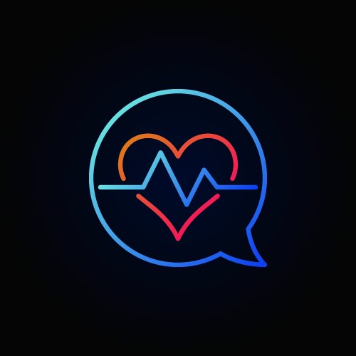Heartbeat outline icon simple heart beat Vector Image