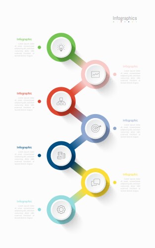Infographic 7 options design elements Royalty Free Vector