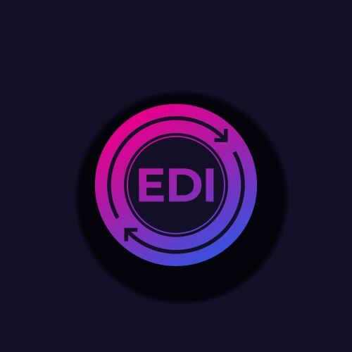 Edi electronic data interchange linear icon Vector Image