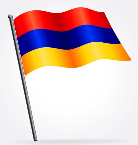 Armenian pin wavy flag Royalty Free Vector Image