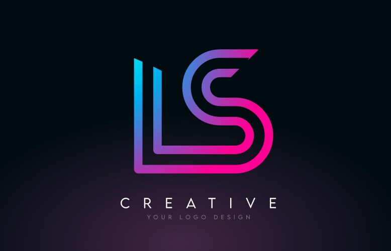 Ls l s letter logo design with swoosh and black Vector Image