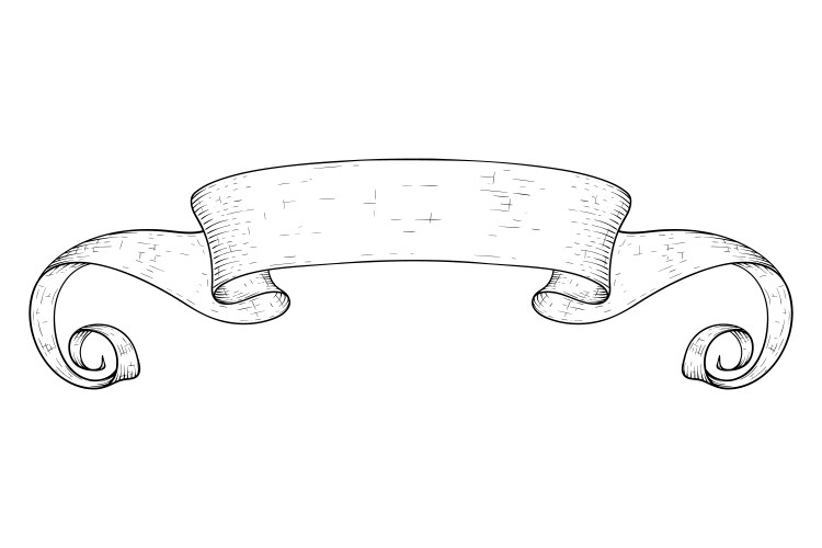 Paper scroll hand drawn sketch Royalty Free Vector Image