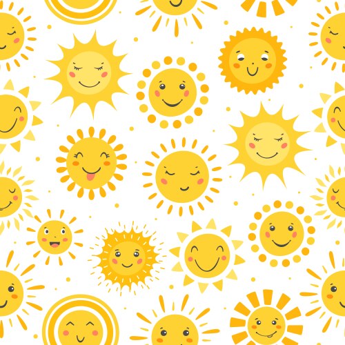 Hand drawn sun seamless pattern Royalty Free Vector Image Hand drawn sun seamless pattern Royalty Free Vector Image