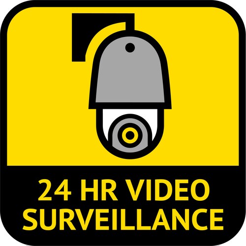 Notice video surveillance symbol sticker Vector Image