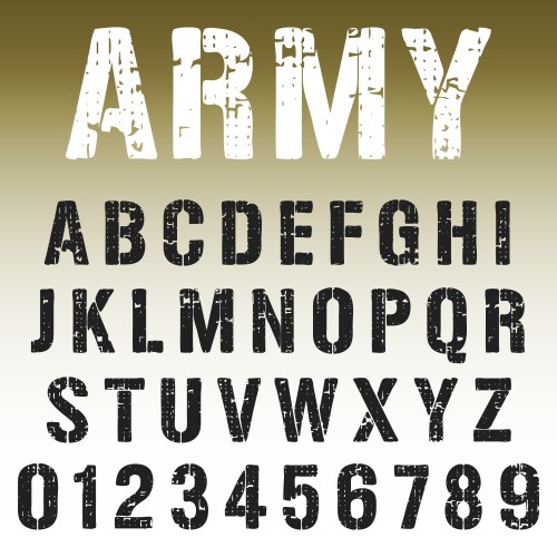 Military and army font camouflage rough pattern Vector Image