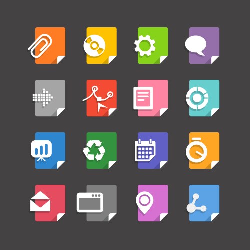 Universal flat icons for applications set 6 Vector Image
