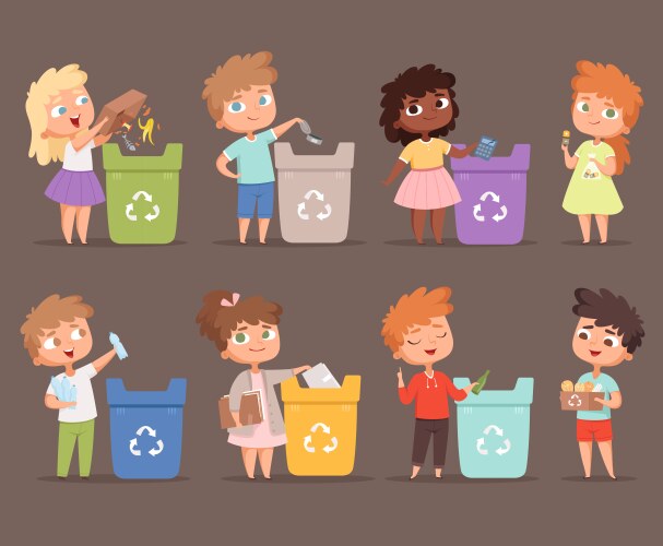 Kids Throwing Garbage Cartoon Vector Images (over 320)