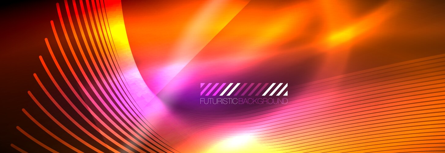Neon dynamic beams abstract wallpaper Royalty Free Vector