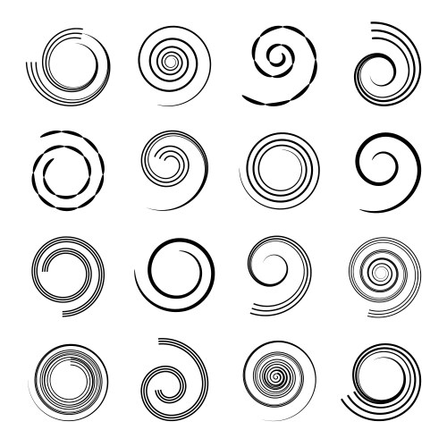 Spiral design elements Royalty Free Vector Image
