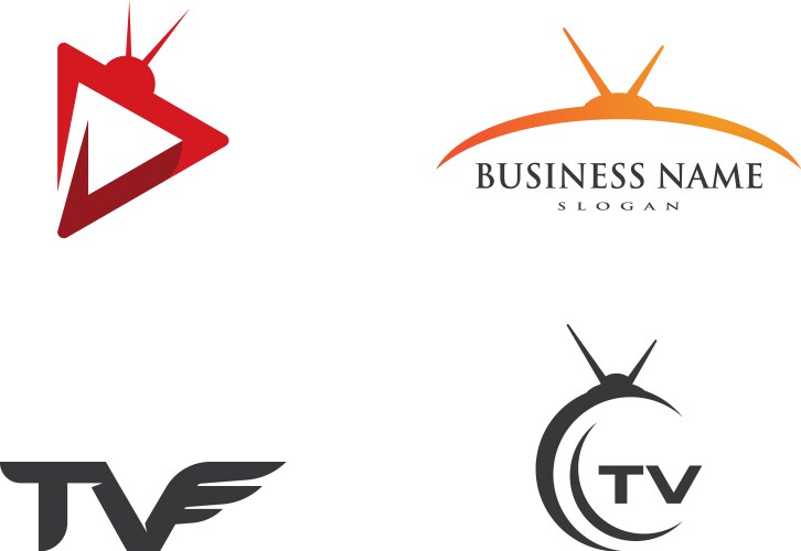 Tv or television channel logo design template Vector Image