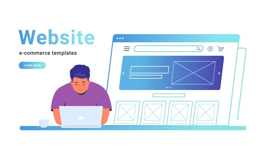 Website e-commerce template to create electronic Vector Image