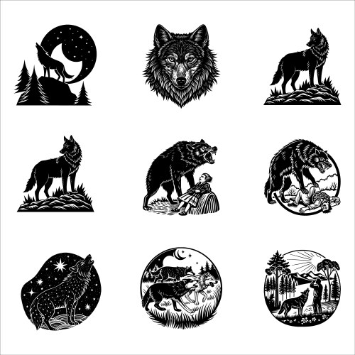 Wolf Vector Images (over 46,000)