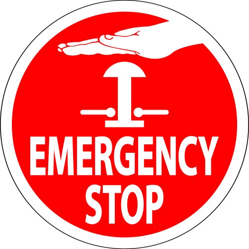 Fire and emergency sign shut-off Royalty Free Vector Image