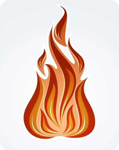 Red flame symbol fire Royalty Free Vector Image