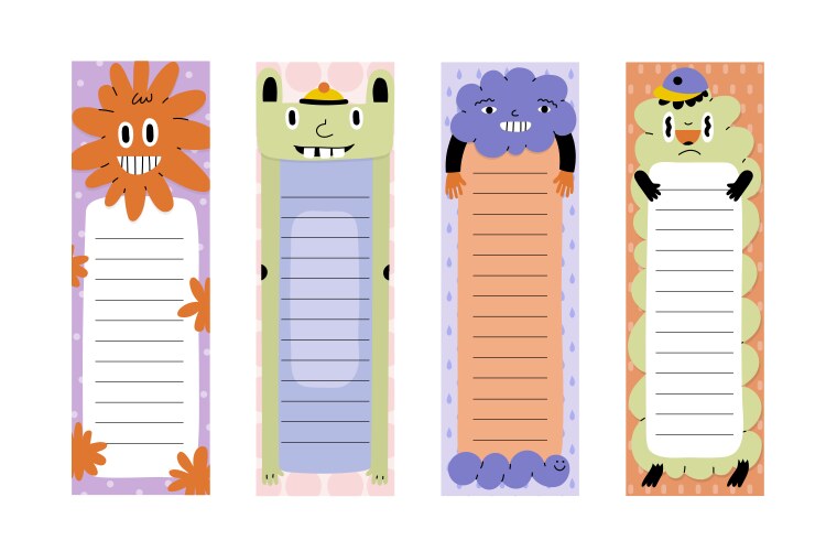 Hand drawn flat design bookmark template Vector Image