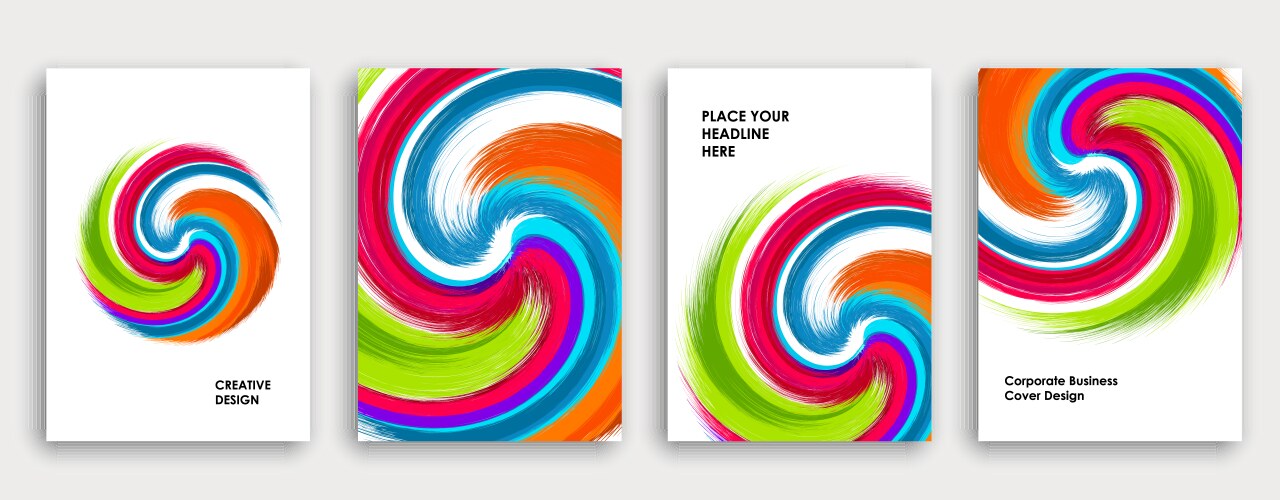 Multi-colored book cover page design creative Vector Image