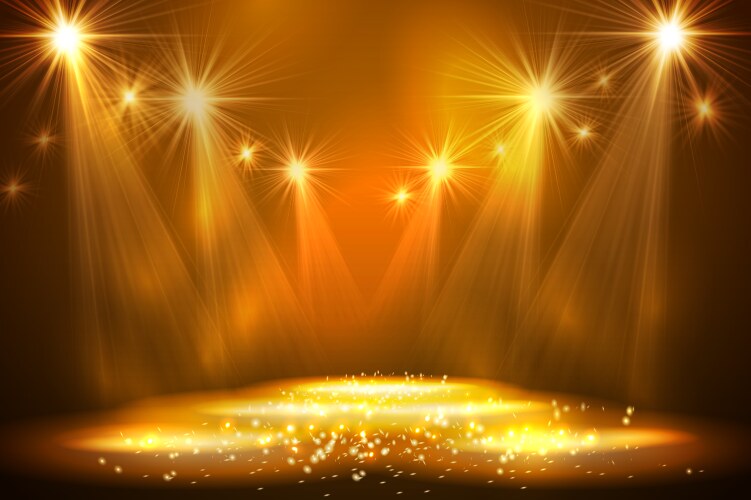 Stage with colorful lights background Royalty Free Vector