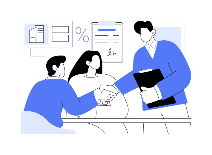 Loan approval isolated cartoon Royalty Free Vector Image