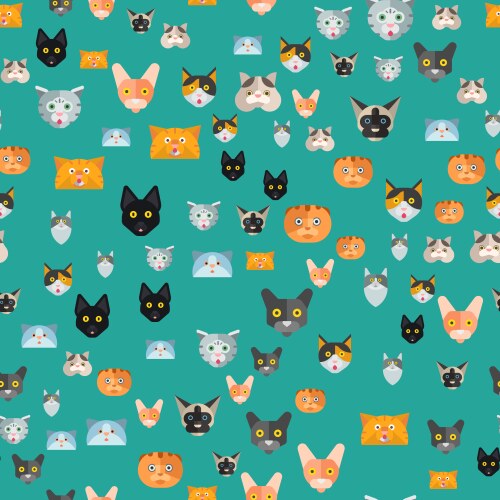 Cat head seamless pattern Royalty Free Vector Image