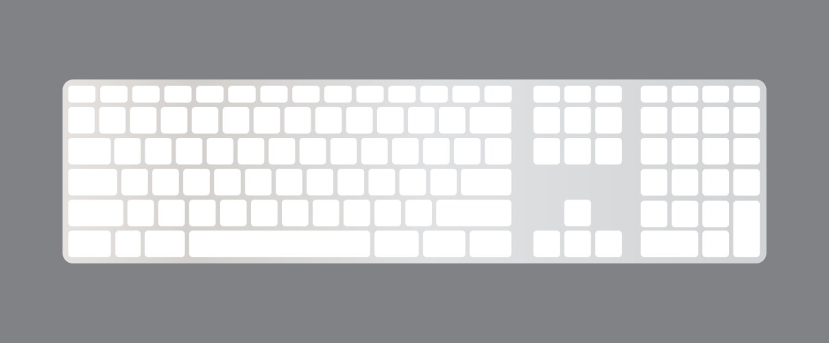 White computer keyboard Royalty Free Vector Image