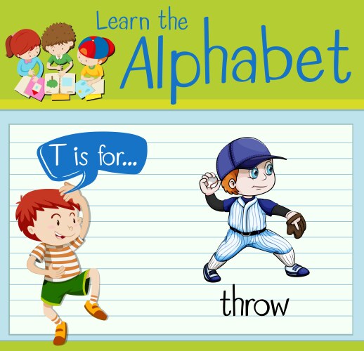 Letter t for telescope truck tennis ball tractor Vector Image