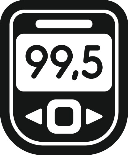 Glucometer showing blood glucose level icon Vector Image