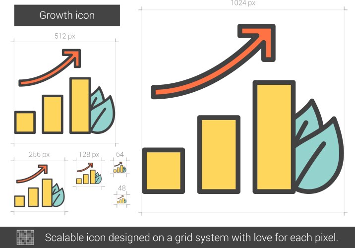 Growth line icon Royalty Free Vector Image - VectorStock