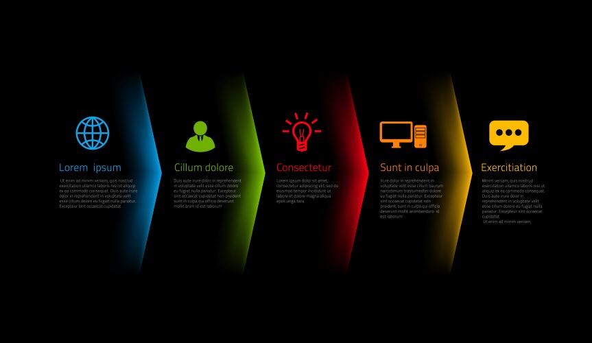 Infographic style colored menu or arrows option Vector Image