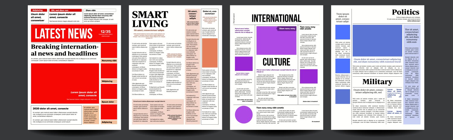 Newspaper blank daily headline Royalty Free Vector Image