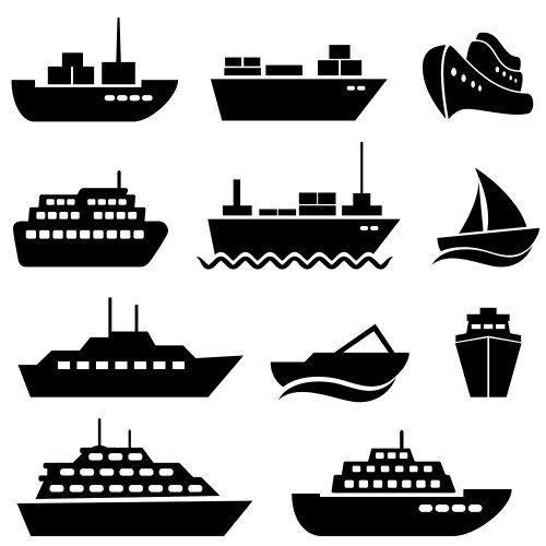 Sea ships and boats from above Royalty Free Vector Image