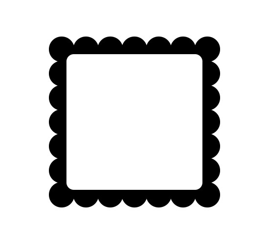Square scalloped frame edge rectangle Royalty Free Vector