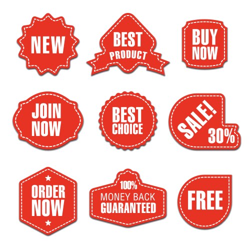 Vintage logos and stickers collection Royalty Free Vector
