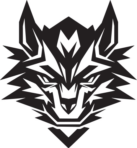 Minimal modern wolf logo in black and white icon Vector Image