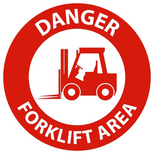 2-way notice forklift area sign on white Vector Image