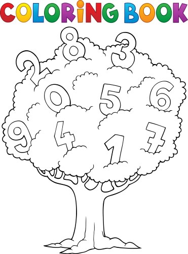 Coloring book school numbers Royalty Free Vector Image