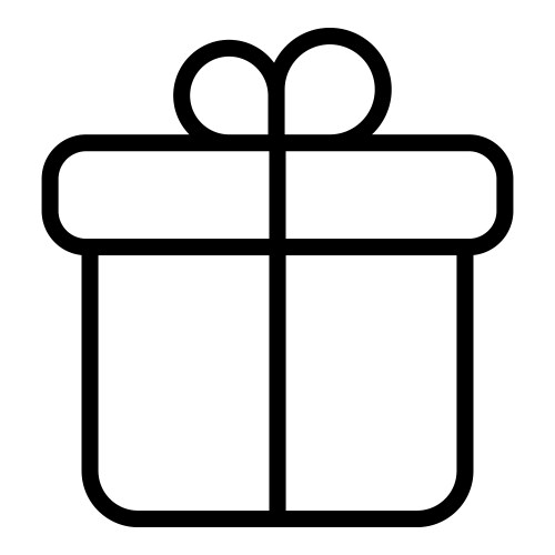 Marketing gift box icon outline style Royalty Free Vector