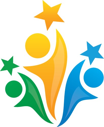 Teamwork meeting logo Royalty Free Vector Image