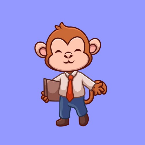 Manager monkey cute cartoon Royalty Free Vector Image