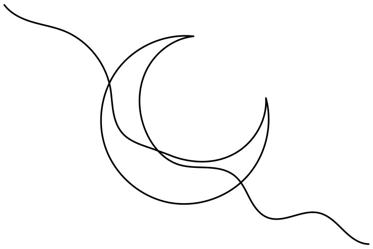 Moon continuous one line drawing Royalty Free Vector Image