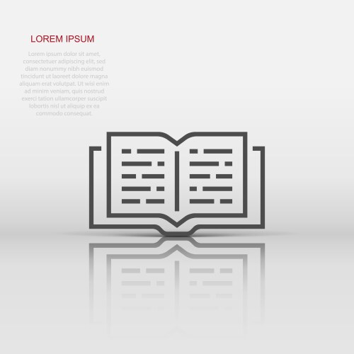 Open book icon in transparent style literature Vector Image